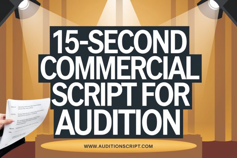 15-Second Commercial Script for Audition – The Actor’s Script Studio