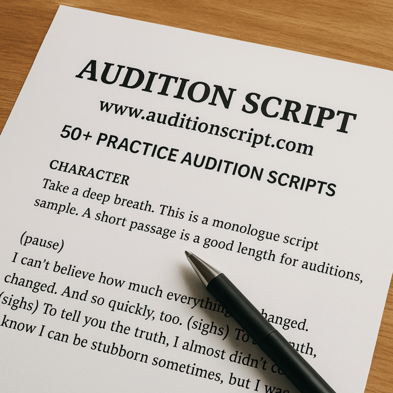 Audition Script: The Ultimate Guide to Audition Scripts (+ 50 Practice ...